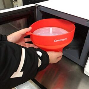 Collapsible Silicone Microwave Hot Air Popcorn Popper Bowl With Lid and Handles - Red