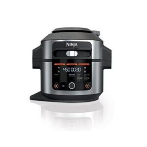 ninja ol501 foodi 6.5 qt. 14-in-1 pressure cooker steam fryer with smartlid, that air fries, proofs & more, with 2-layer capacity, 4.6 qt. crisp plate & 25 recipes, silver/black