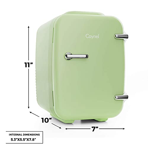 CAYNEL Mini Fridge Portable Thermoelectric 4 Liter Cooler and Warmer for Skincare, Eco Friendly Beauty Fridge For Foods,Medications, Cosmetics, Breast Milk, Medications Home and Travel