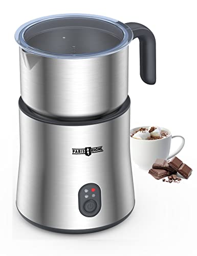 Paris Rhône Milk Frother and Steamer, 4 in 1 Detachable Milk Warmer, 500ML Hot Chocolate Maker and Electric Milk Heater, Food Grade Stainless Steel, Hot/Cold Foam Maker, Dishwasher Safe