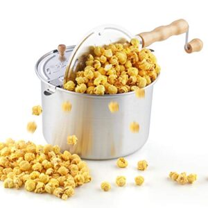 cook n home 02626 6 quart aluminium stovetop popcorn popper silver