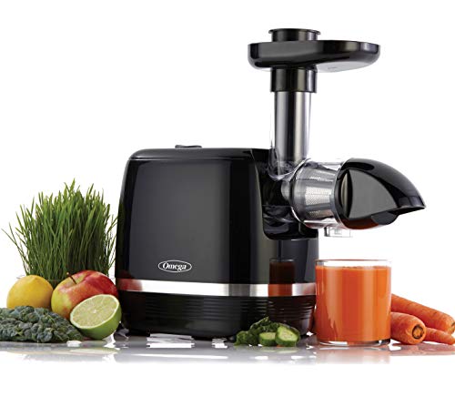 Omega H3000D Cold Press 365 Juicer Slow Masticating Extractor Creates Delicious Fruit Vegetable and Leafy Green High Juice Yield and Preserves Nutritional Value, 150-Watt, Black