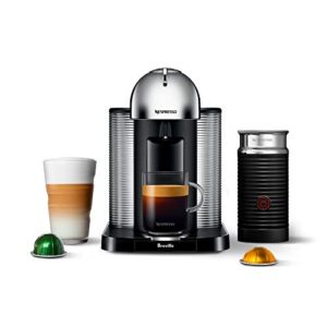 nespresso vertuo coffee and espresso machine by breville, 5 cups, chrome