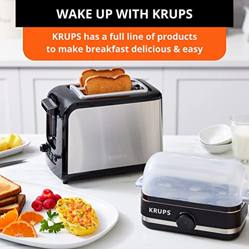 KRUPS Simply Electric Egg Cooker: Rapidly Cook Hard Boiled, Poached, Scrambled Eggs or Omelets. 6 Egg Capacity, Black