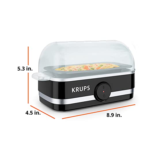 KRUPS Simply Electric Egg Cooker: Rapidly Cook Hard Boiled, Poached, Scrambled Eggs or Omelets. 6 Egg Capacity, Black