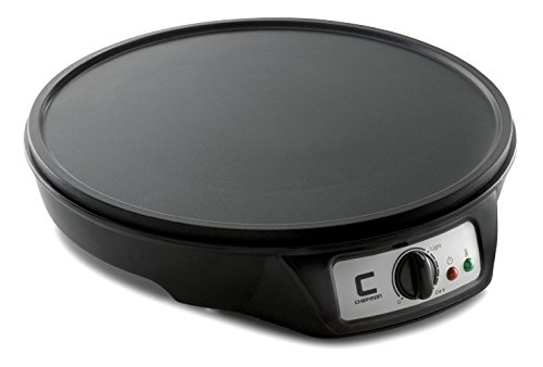 CHEFMAN Electric Crepe Maker: Precise Temp Control, 12" Non-Stick Griddle, Perfect for Crepes, Tortillas, Blintzes, Pancakes, Waffles, Eggs, Bacon, Batter Spreader & Spatula Included, Black