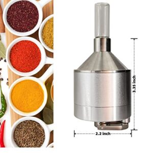 Kitchen Spice Grinder【Superfine Grinding】Pepper Grinder Set, Silver