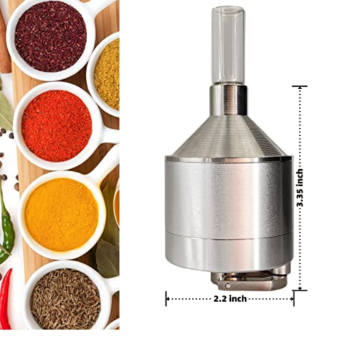 Kitchen Spice Grinder【Superfine Grinding】Pepper Grinder Set, Silver