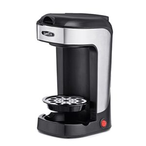 bella one scoop one cup coffee maker, brew in minutes, dishwater safe, black and stainless steel, great for small kitchens