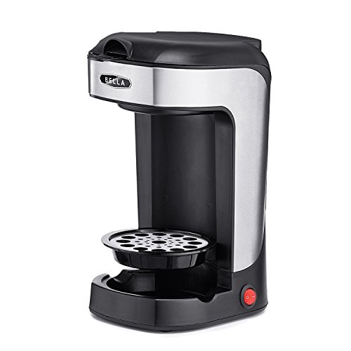 BELLA One Scoop One Cup Coffee Maker, Brew in Minutes, Dishwater Safe, Black and Stainless Steel, Great for Small Kitchens