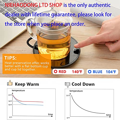 GARMEE Electric Coffee Warmer, Smart Coffee Warmers for Office Desk, Mug Warmer with 2 Temperature Settings, Cup Warmer Tea Warmer, Electric Beverage Warmer, Drink Warmer for Cocoa, Tea, Milk