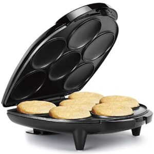 holstein housewares non-stick 6-section multi-food maker – arepas, mini pancakes, corncakes and more, 6-pc, black