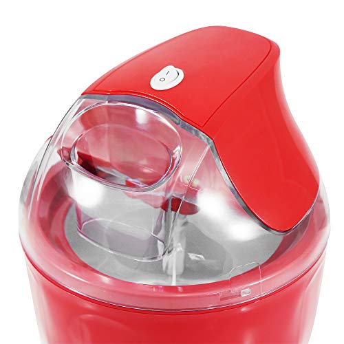 Americana EIM-1400R 1.5 Qt Freezer Bowl Automatic Easy Homemade Electric Ice Cream Maker, Ingredient Chute, On/Off Switch, No Salt Needed, Creamy Ice Cream, Gelato, Frozen Yogurt, Sorbet, Recipe Book