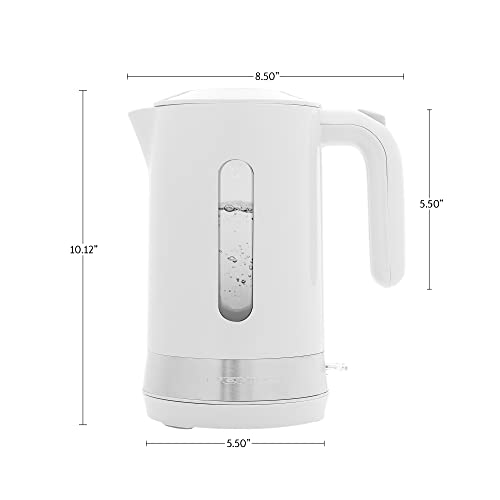 Ovente Electric Kettle, 1.8 Liter with Prontofill Lid, 1500 Watt BPA-Free Fast Heating Element with Auto Shut-Off & Boil Dry Protection, Instant Hot Water Boiler for Coffee & Tea, White KP413W