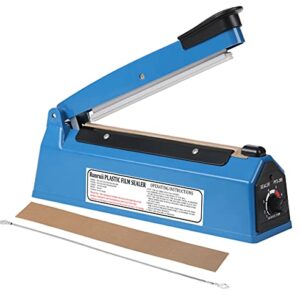 Impulse Heat Sealer Manual Bags Sealer Heat Sealing Machine 12 Inch Impulse Sealer Machine for Plastic Bags PE PP Bags with Extra Replace Element Grip