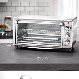 Black+Decker TO3265XSSD Extra Wide Crisp ‘N Bake Air Fry Toaster Oven, Silver, Fits 9" x 13" Pan