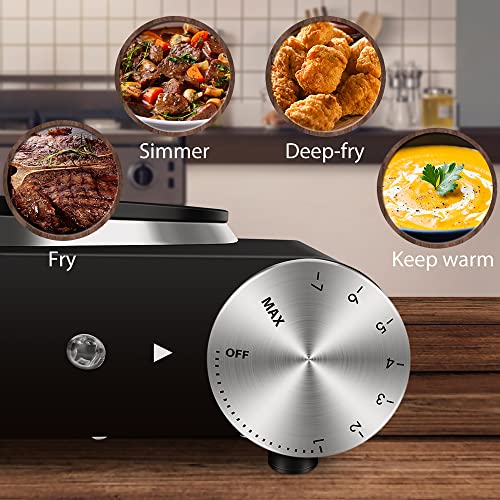 CUSIMAX Electric Hot Plate for Cooking Portable Single Burner 1500W Cast Iron hot plates Heat-up in Seconds Adjustable Temperature Control Stainless Steel Non-Slip Rubber Feet Upgraded Version B101