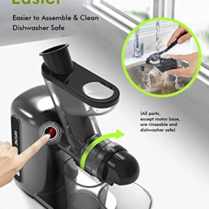 Slow Juicer Machines, SiFENE Cold Press Juicer, Dual Feed Chute Masticating Juicer, Juice Maker Extractor, Easy to Clean, Quiet Motor & Reverse Function, Brush& Recipes Included