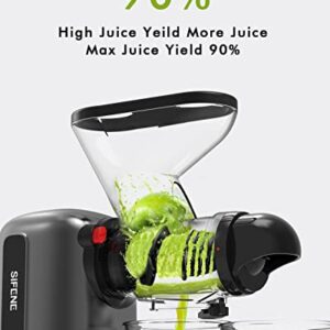 Slow Juicer Machines, SiFENE Cold Press Juicer, Dual Feed Chute Masticating Juicer, Juice Maker Extractor, Easy to Clean, Quiet Motor & Reverse Function, Brush& Recipes Included