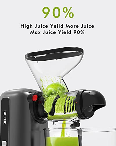 Slow Juicer Machines, SiFENE Cold Press Juicer, Dual Feed Chute Masticating Juicer, Juice Maker Extractor, Easy to Clean, Quiet Motor & Reverse Function, Brush& Recipes Included