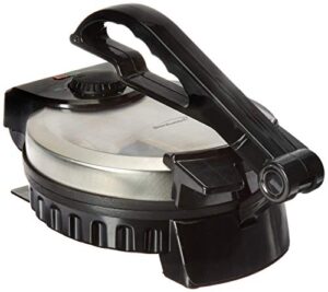 brentwood ts-127 stainless steel non-stick electric tortilla maker, 8-inch