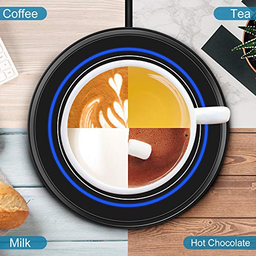 Dimux Coffee Mug Warmer, Electric Beverage Warmers for Office Home Desk Use, Smart Cup Warmer Thermostat Coaster for Hot Coffee Tea Espresso Milk Candle Wax with Gravity Switch Auto On/Off 135F