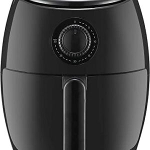 Elite Gourmet EAF-0201 Personal 2.1 Qt. Compact Space Saving Electric Hot Air Fryer Oil-Less Healthy Cooker, Timer & Temperature Controls, 1000W