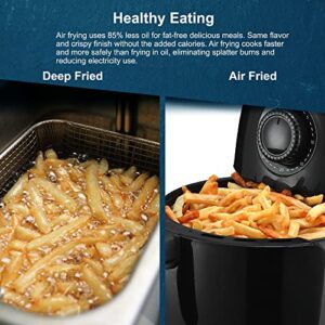 Elite Gourmet EAF-0201 Personal 2.1 Qt. Compact Space Saving Electric Hot Air Fryer Oil-Less Healthy Cooker, Timer & Temperature Controls, 1000W