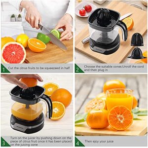 Homeleader Electric Citrus Juicer, Lemon Squeezer with Powerful Motor and LED Working Lamp, Orange Juicer for Grapefruits, Orange and Lemon