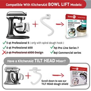 KneadAce Spiral Dough Hook Shield For kitchenaid Mixer-Prevents Dough from Clogging Your Bowl Lift Mixer- Mess Free Mixer Accessory Compatible With KitchenAid Dough Hook. For Kitchenaid Attachments