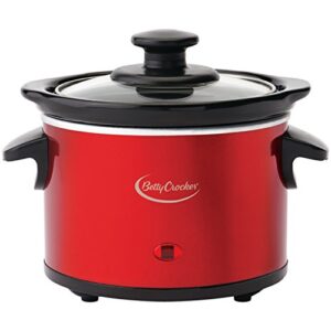 betty crocker mini, fondue melting pot warmer and chocolatier, 0.7 quart, red