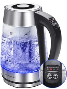 aigostar electric kettle temperature control & tea infuser 1.7l, hot water tea kettle with variable temperature led indicator light change auto shut-off