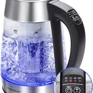 Aigostar Electric Kettle Temperature Control & Tea Infuser 1.7L, Hot Water Tea Kettle with Variable Temperature LED Indicator Light Change Auto Shut-Off