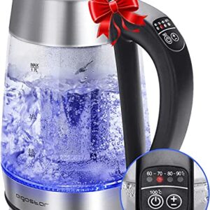 Aigostar Electric Kettle Temperature Control & Tea Infuser 1.7L, Hot Water Tea Kettle with Variable Temperature LED Indicator Light Change Auto Shut-Off