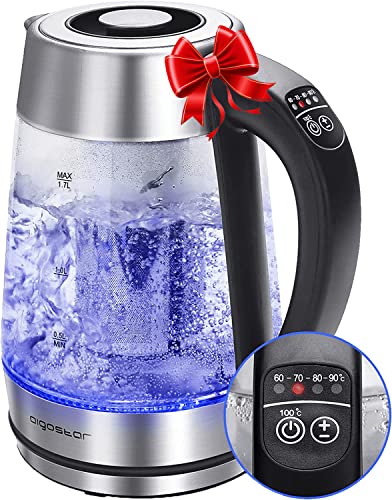 Aigostar Electric Kettle Temperature Control & Tea Infuser 1.7L, Hot Water Tea Kettle with Variable Temperature LED Indicator Light Change Auto Shut-Off