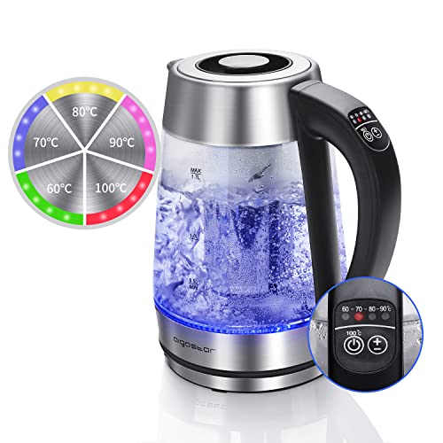 Aigostar Electric Kettle Temperature Control & Tea Infuser 1.7L, Hot Water Tea Kettle with Variable Temperature LED Indicator Light Change Auto Shut-Off