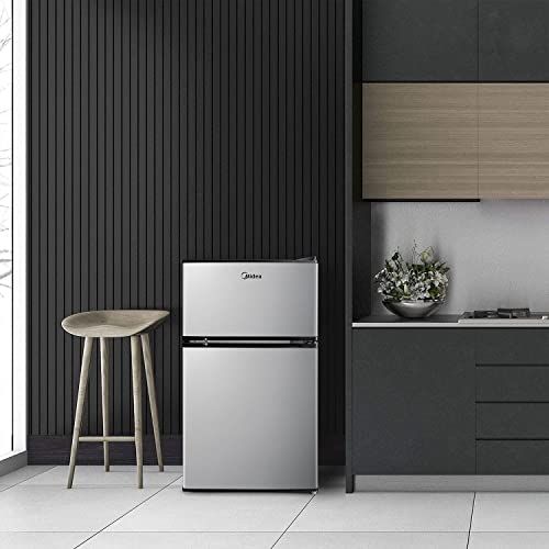 Midea WHD-113FSS1 Compact Refrigerator, 3.1 cu ft, Stainless Steel