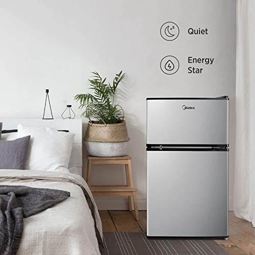 Midea WHD-113FSS1 Compact Refrigerator, 3.1 cu ft, Stainless Steel