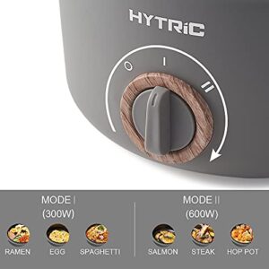 Hytric Electric Hot Pot with Handle, 1.5L Mini Multifunction Electric Cooker for Shabu-Shabu, Stir Fry, Noodles, Pasta, Nonstick Frying Pan for Sauté, Dual Power Control Ramen Cooker for Dorm and Office