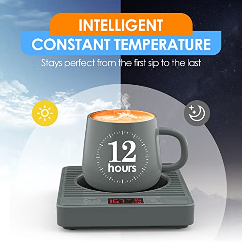 Coffee Mug Warmer with Anti-Scald Pad, 3-Temp Settings and Auto Shut Off - Smart Coffee Cup Warmer, Electric Beverage Warmer for Desk and Home Use, Perfect for Heating Coffee, Tea, Milk, Candle Wax