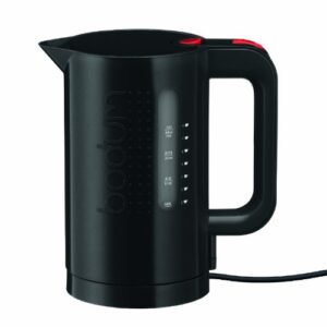 bodum bistro electric water kettle, 34 ounce, 1 liter, black