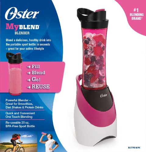 Oster BLSTPB-WPK My Blend 250-Watt Blender with Travel Sport Bottle, Pink