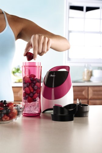 Oster BLSTPB-WPK My Blend 250-Watt Blender with Travel Sport Bottle, Pink