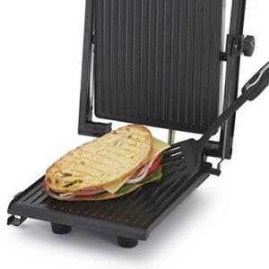 BELLA Electric Panini Press & Sandwich Grill, Polished Stainless Steel, Multifunction Space-Saving Panini Press & Contact Grill with Non-Stick Plates (13267)