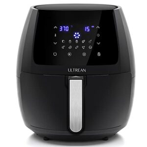 ultrean 5.8 quart air fryer, electric hot air fryers oilless cooker with 10 presets, digital lcd touch screen, nonstick basket, 1700w, ul listed (black)