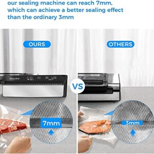 Vacuum Sealer Machine, Automatic Vacuum Air Sealing System for Food Savers, Food Sealer with Dry & Moist Food Preservation Modes, Built-in Cutter 15 Bags Starter Kit Lab Tested Easy to Clean Led Indicator Lights