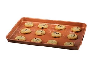 gotham steel ultra non stick baking sheet, large baking sheet for oven, large cookie sheet for baking, heavy duty bake pan and dishwasher safe sheet pan, full sized baking tray – 17.7” x 12.7”