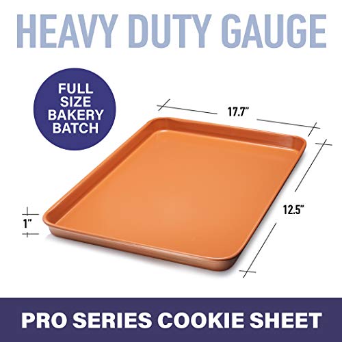 Gotham Steel Ultra Non stick Baking Sheet, Large Baking Sheet for Oven, Large Cookie Sheet for Baking, Heavy Duty Bake Pan and Dishwasher Safe Sheet Pan, Full Sized Baking Tray - 17.7” x 12.7”