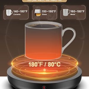 Coffee Mug Warmer, 36W Coffee Cup Warmer with 3 Temperature Settings (105℉-180℉) and 4 Hours Auto Shutt-Off Function for Office Home Desk Use,Electric Beverage Warmer for Keep Coffee Tea Milk Hot