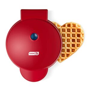 dash express 8” waffle maker for waffles, paninis, hash browns + other breakfast, lunch, or snacks, with easy clean, dual non-stick surfaces – red heart